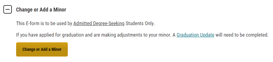 How do I change/add/drop my minor?